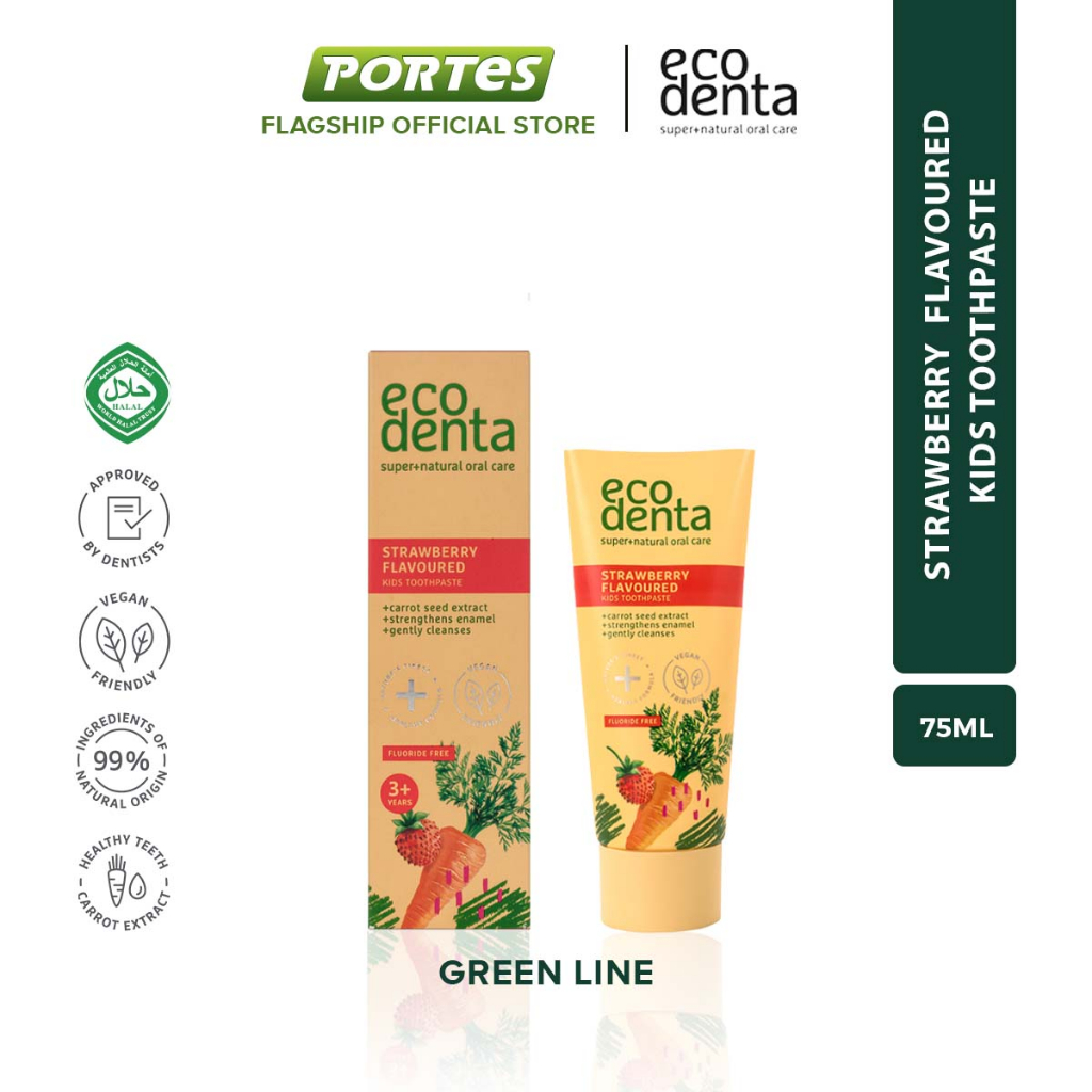 ECODENTA - Strawberry Flavoured Kids Halal Toothpaste (75ml) | Shopee ...