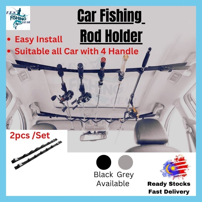 Car Fishing Rod Rack Belt Strap Hold 5 Fishing Rod Car Holder Tali ...