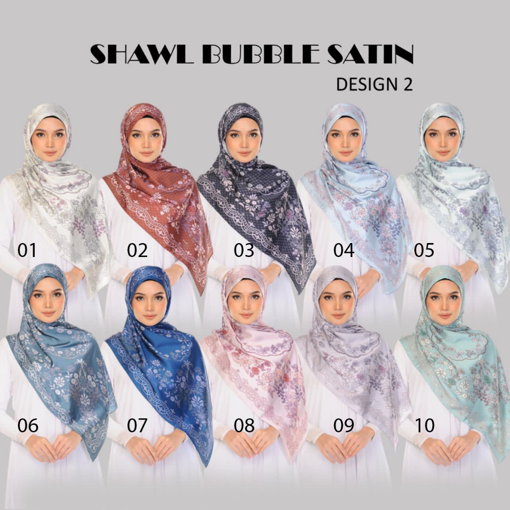 Shawl Bubble Satin Design 2 / New Arrival / DE ZAHRA | Shopee Malaysia