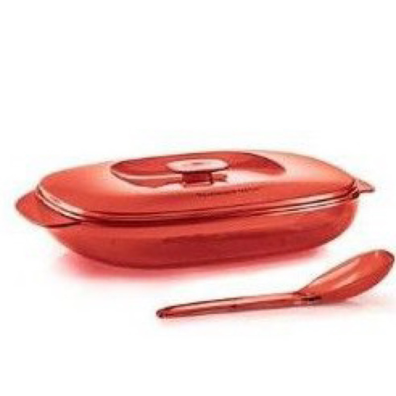 Tupperware coral blooms crystalline platter server (1pc) 1L & soup ...