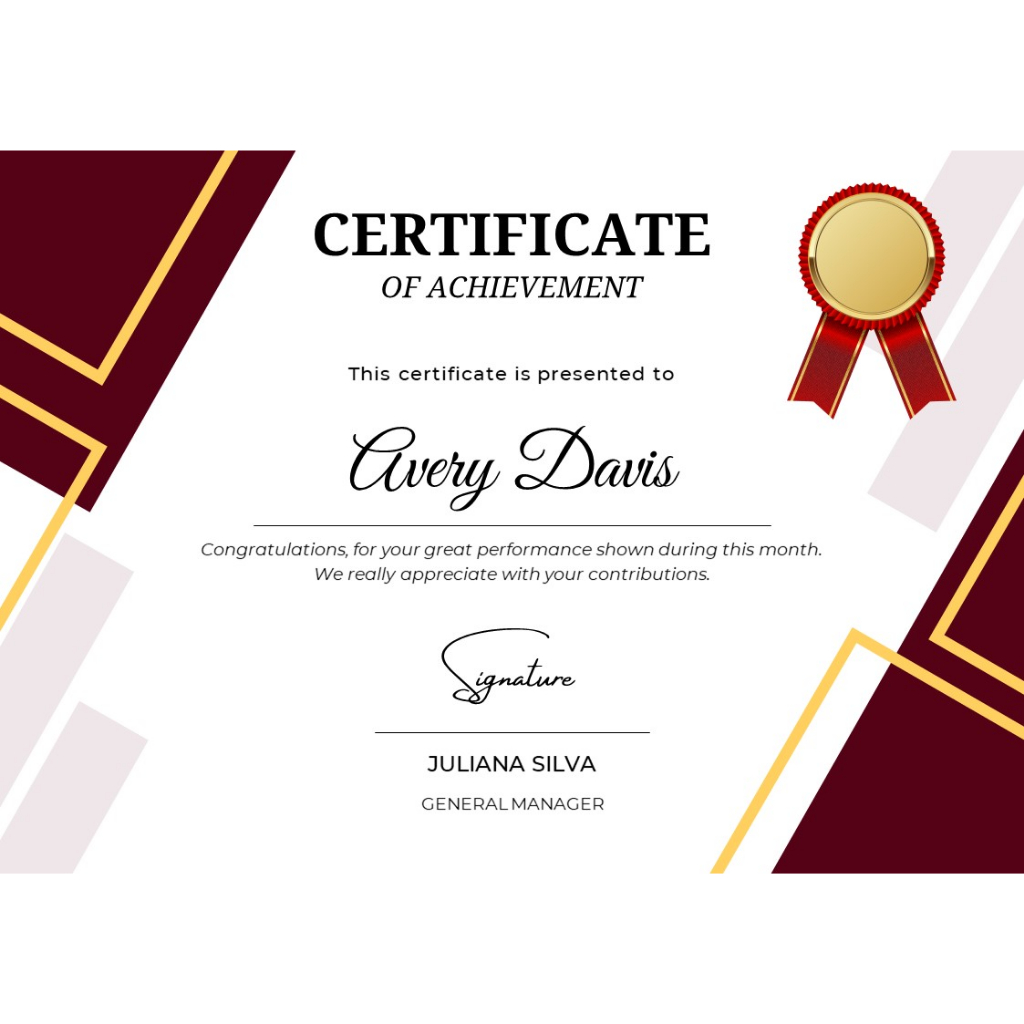 CERTIFICATE / SIJIL TEMPLATE_LANDSCAPE [EDITABLE] Red and Yellow ...
