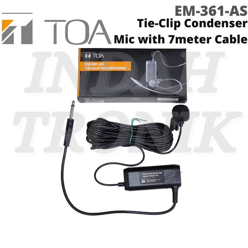 TOA EM-361-AS / EM361 ELECTRET CONDENSER TYPE OF TIE CLIP MICROPHONE ...