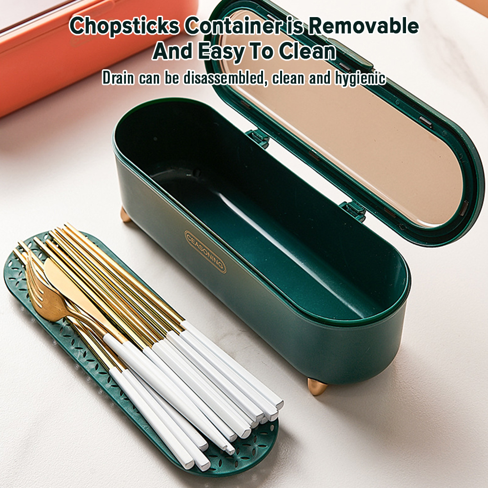 Kitchen Chopsticks Fork Spoon Storage Box Organizer Drainer Holder With ...