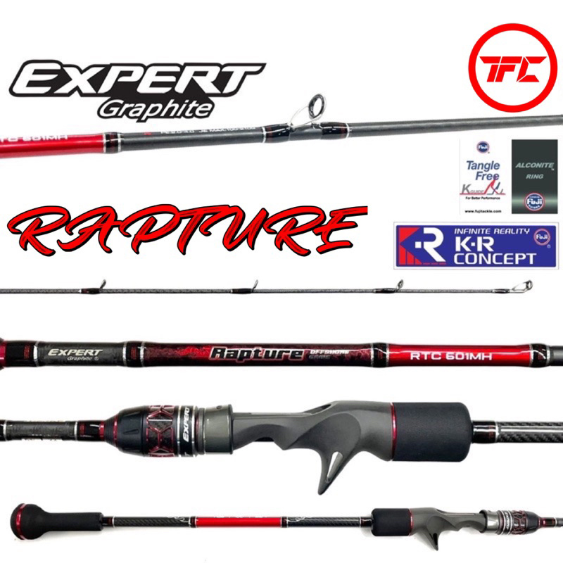 Expert Graphite Rapture Overhead & Spinning Jigging Rod Baitcast BC Jig ...