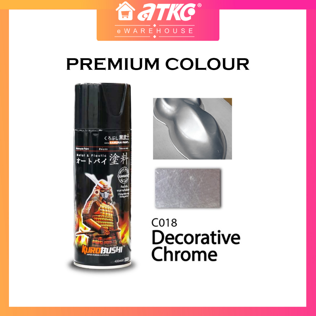 [PREMIUM COLOUR] Samurai C018 Decorative Chrome Spray Paint (400ml ...