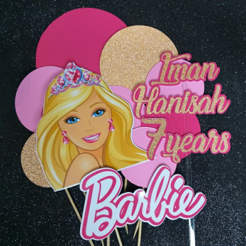 Barbie Cake Topper (Personalized Name) | Shopee Malaysia