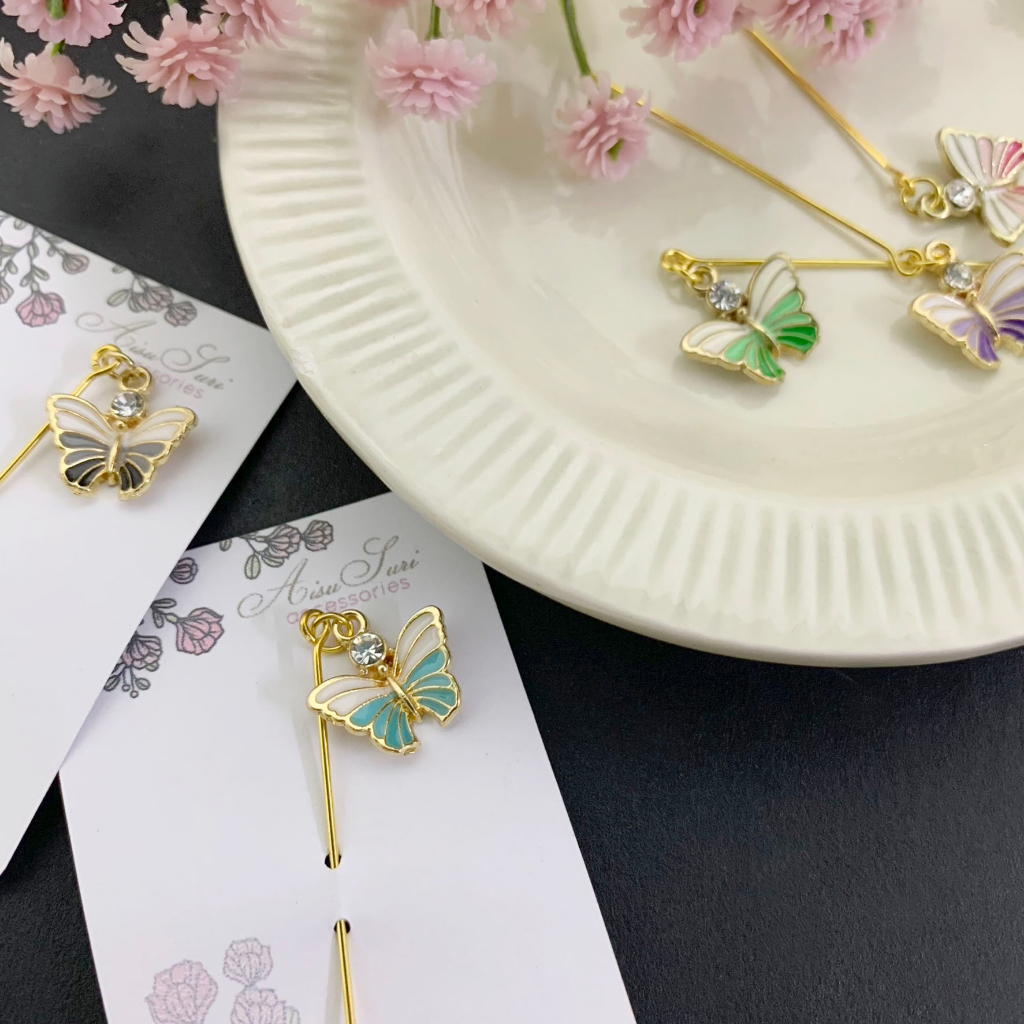 AISUSURI Hijab Pin Butterfly Tone Jarum Peniti Rama-Rama | Shopee Malaysia