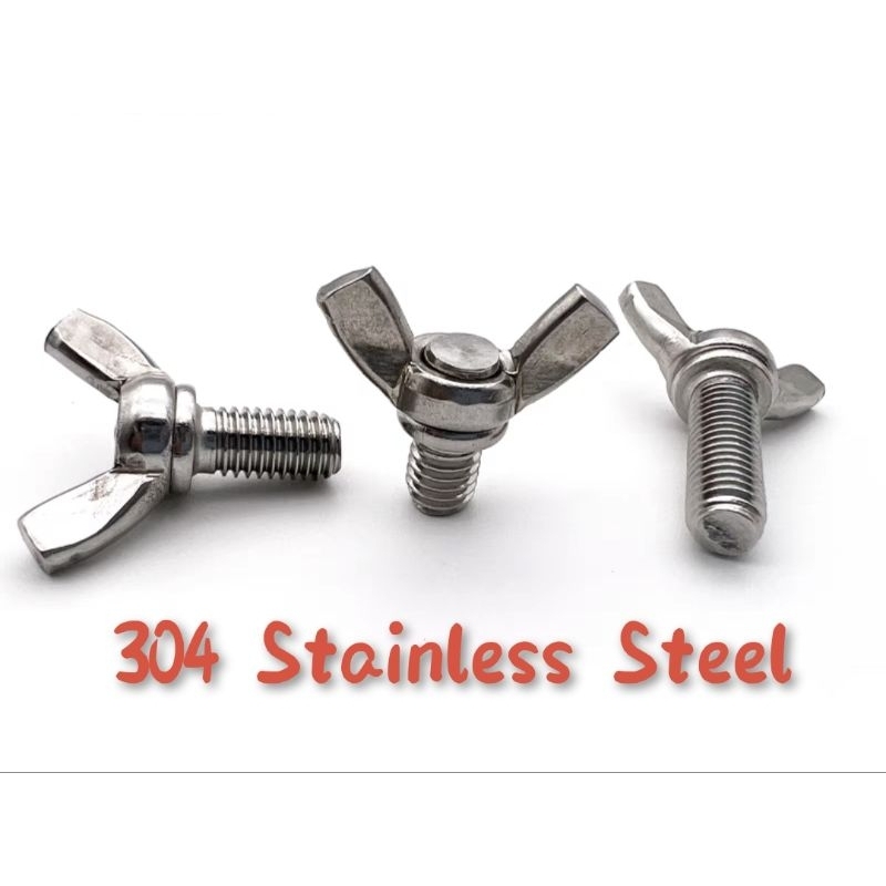 304 Stainless steel twin wings bolt butterfly bolt hand screw size M4 ...