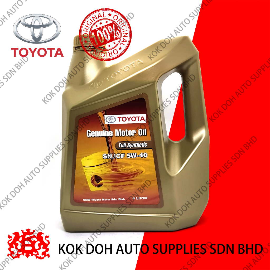 [100% ORIGINAL]TOYOTA SN/CF 5W-40 FULLY SYNTHETIC ENGINE OIL(4L) /ALL ...
