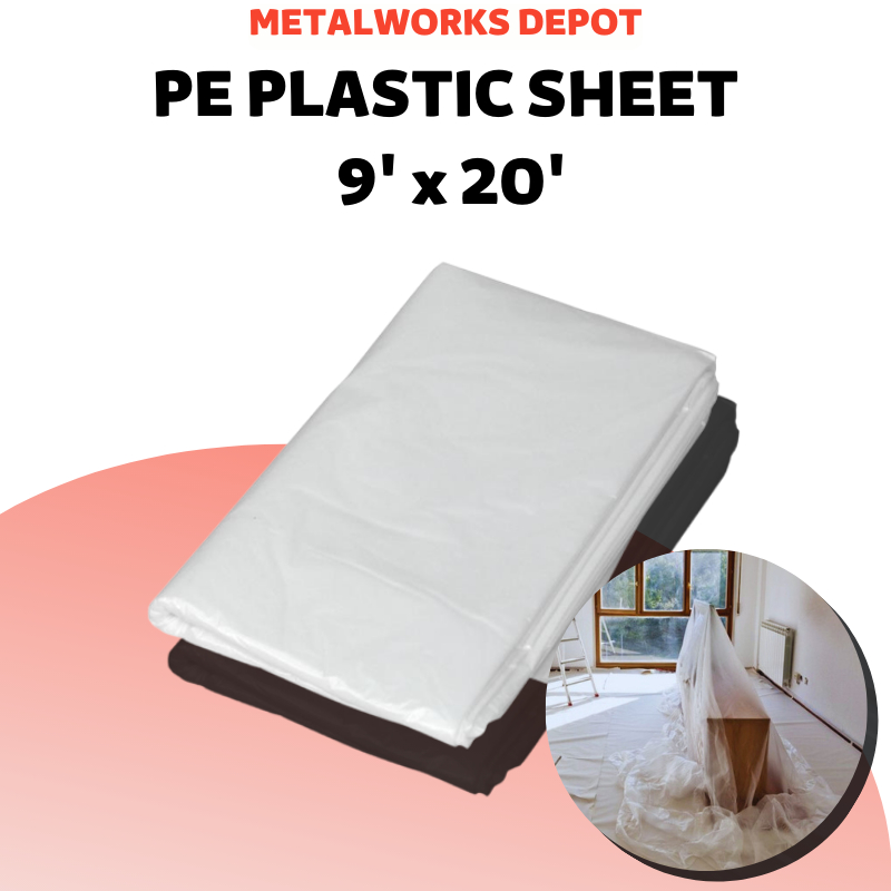 Multipurpose Plastic Sheet 9' x 20' x 0.03MM Drop Plastic Protective ...