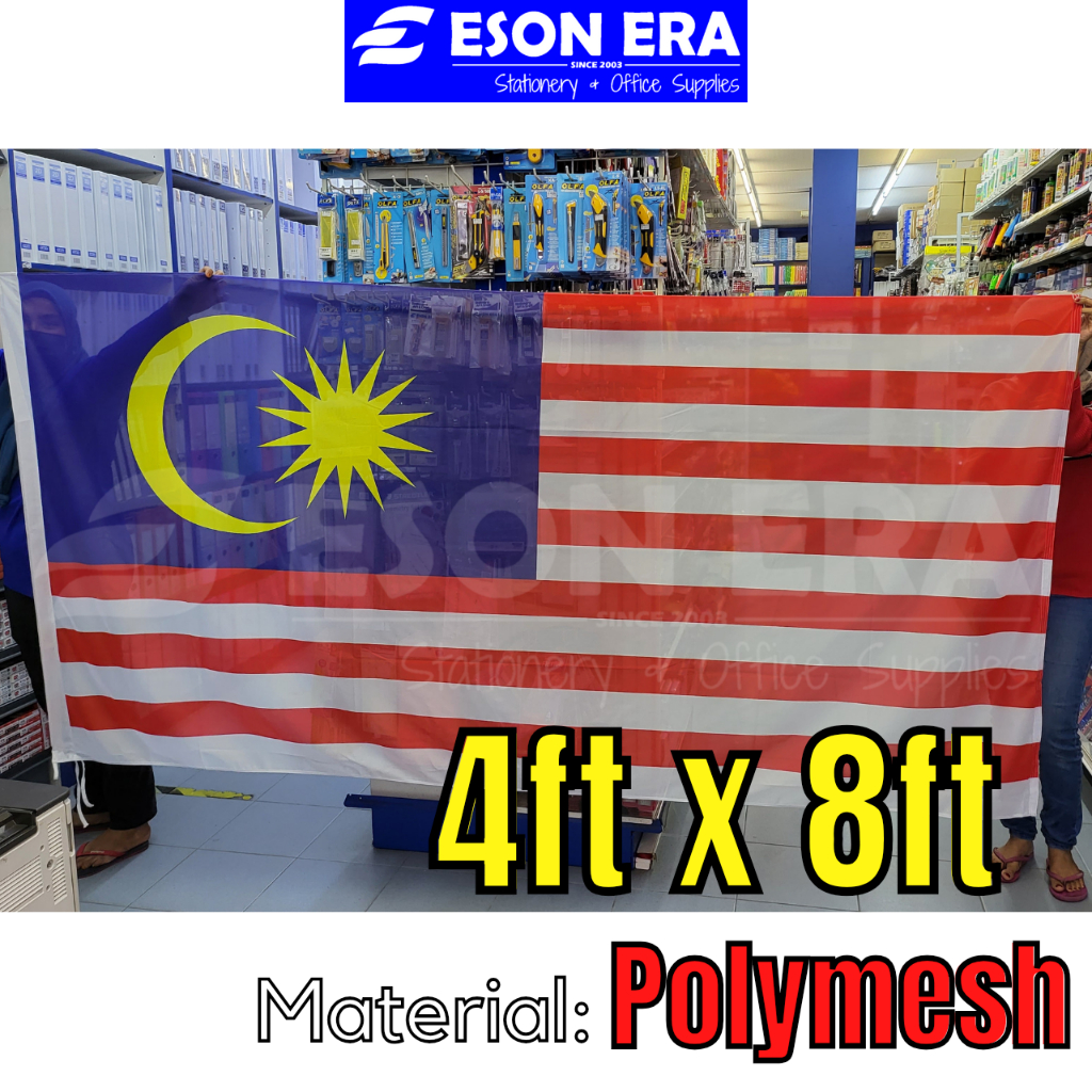 Malaysia Flag Polymesh 4x8ft / 5x10ft / 6x12ft High Quality Bendera ...