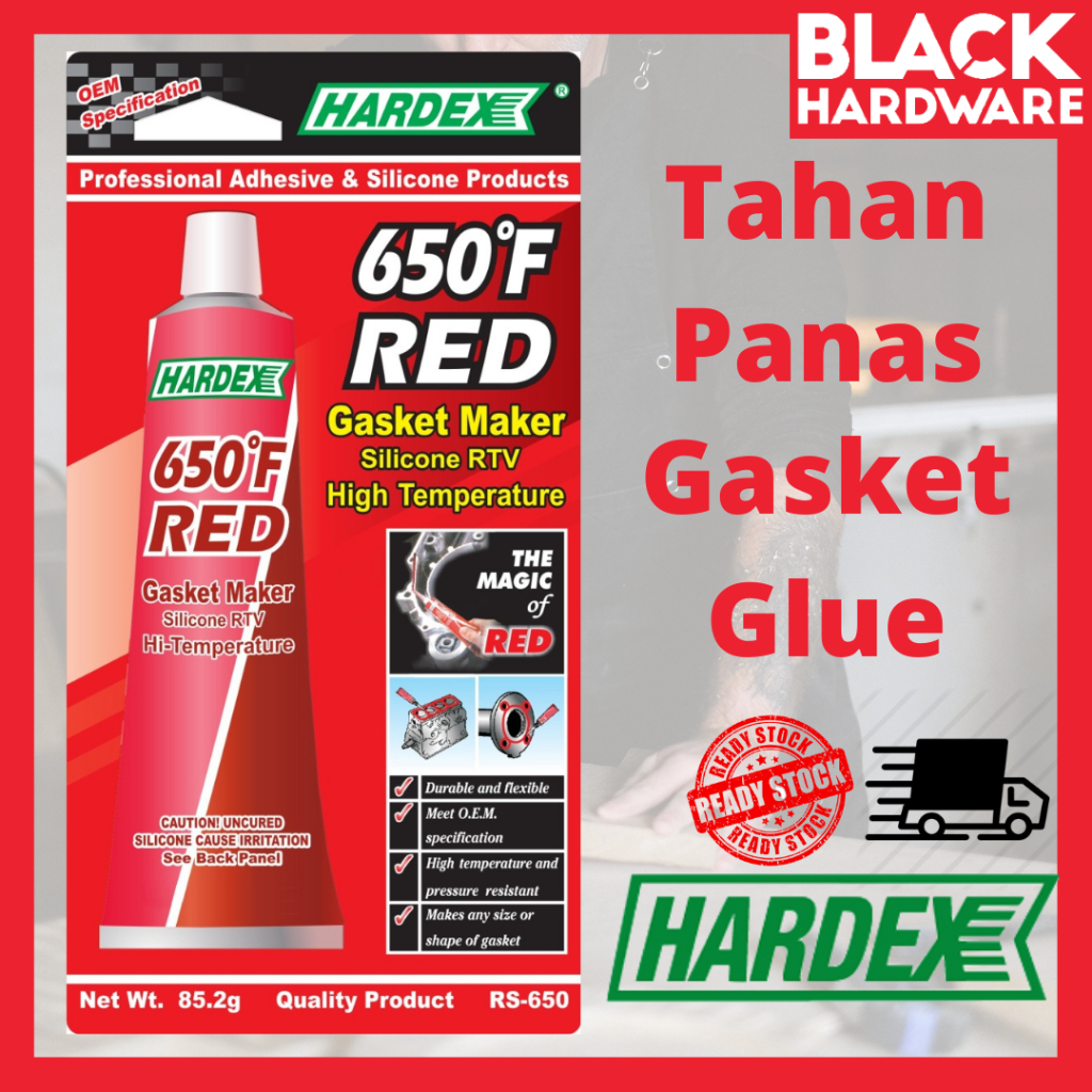 Black Hardware Hardex RS-650 RTV Red Silicone Rubber Gasket Marker Gum ...