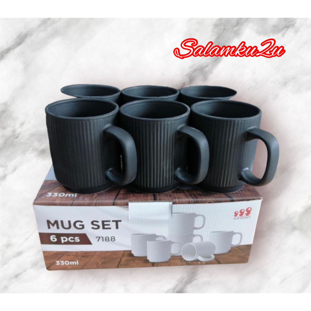 Ceramic Mug 330ml Set 6pcs in 1 Box | Shopee Malaysia