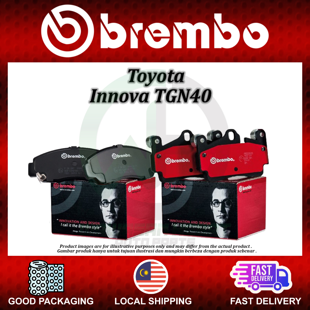 Toyota Innova TGN40 Front Disc Brake Pad Brembo Metalic / Ceramic Nao ...