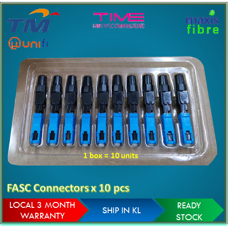 Fiber Optic 9/125um SC/UPC FTTH FASC SC Connector - 10 pcs / box ...