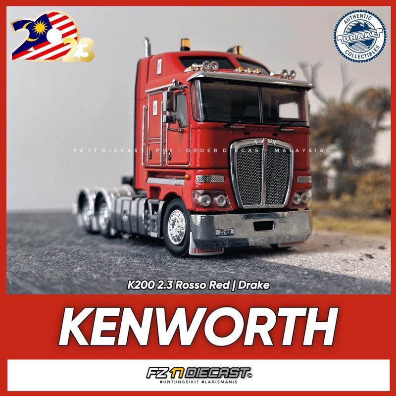 | PRE ORDER | WSI KENWORTH K200 2.3 ROSSO RED | DRAKE Z01425 1/50 Scale ...