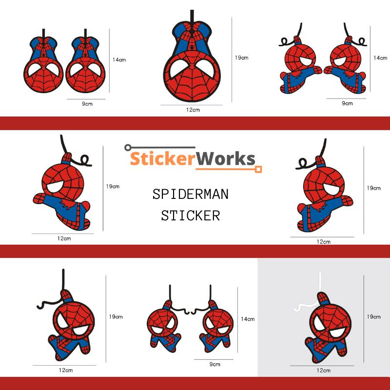 Cute Spiderman Swinging Web Car Window Car Sticker | Shopee Malaysia