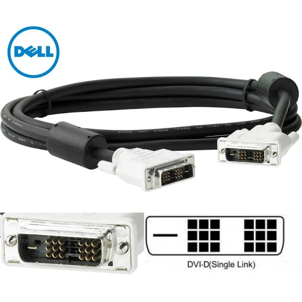 DVI-D 18+1 Pin Single Link Male to Male Cable 1.5M (White) LCD LED ...