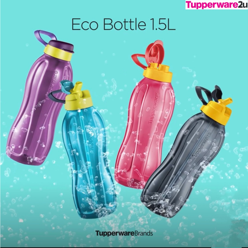 (New colours) Tupperware 1.5L Eco Bottle with handle (with or without ...