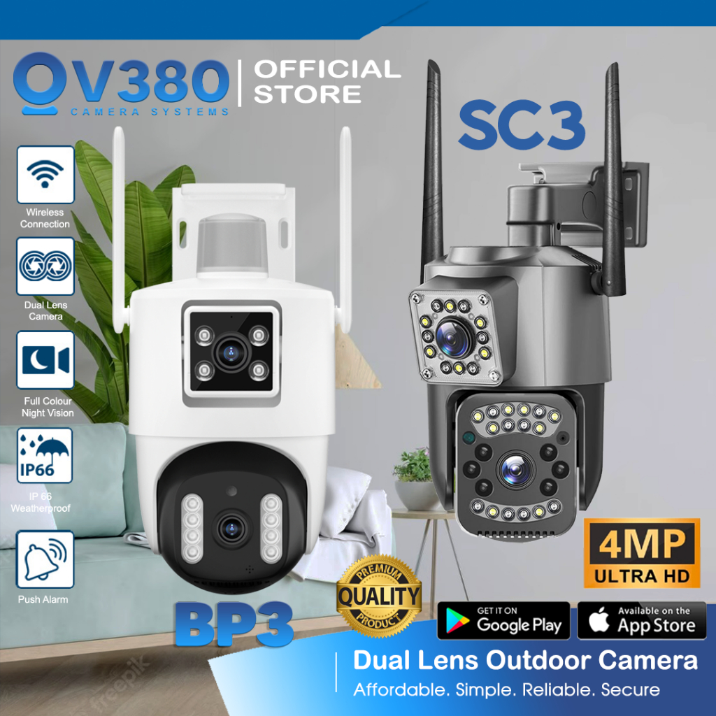 CCTV V380 BP3 SC3 4MP Ultra HD | Wireless Outdoor Dual Lens CCTV ...
