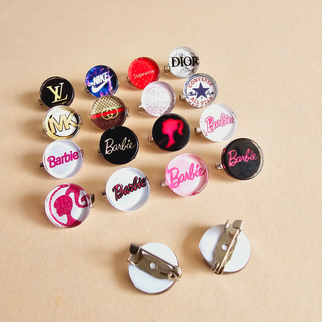 Brooch Pin Tudung Glass Resin Logo Design Keronsang | Shopee Malaysia