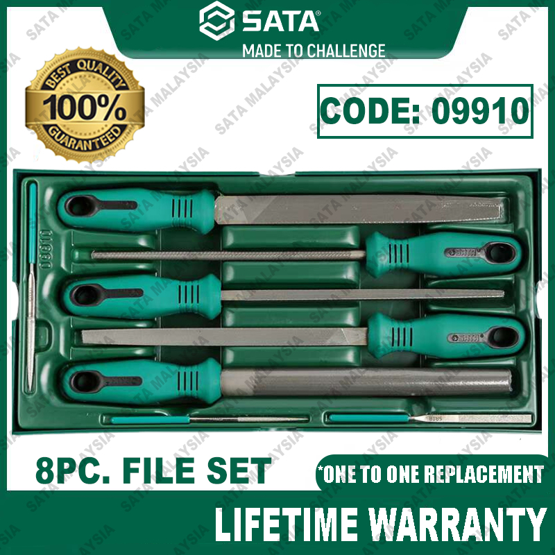 SATA 8Pc. Files Set Flat File/Half Round File/Square File/Round File ...