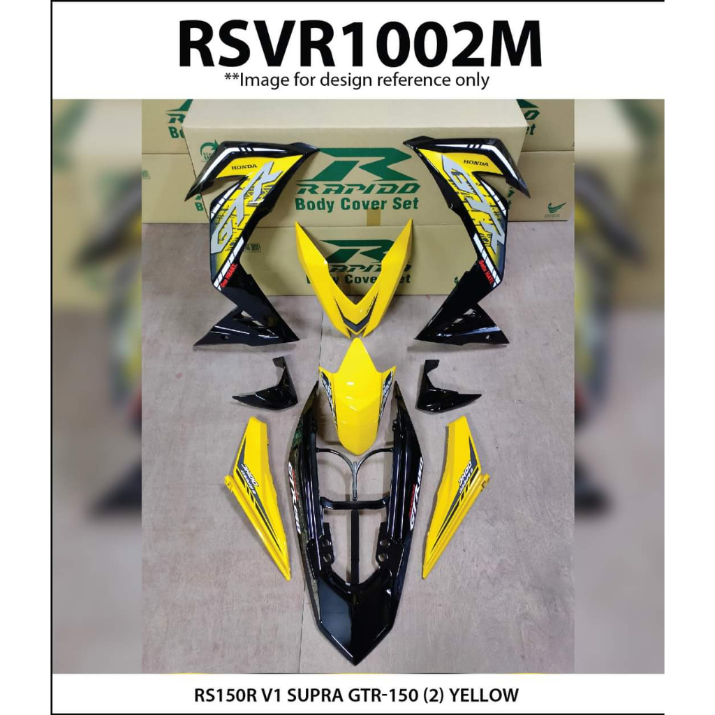 Rapido Cover Set Honda RS150R V1 V2 V3 Supra GTR-150 (2) Yellow Black Blue Red Accessories Motor ...