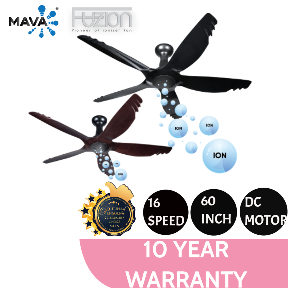 MAVA 60" FUZION PIONEER OF IONIZER CEILING FAN WITH REMOTE CONTROL / DC ...