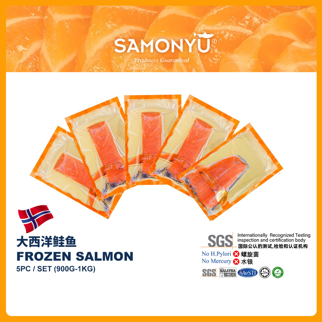 SAMONYU ~ 三文鱼纯肉 Atlantic Salmon 5pc /set (900g-1kg) | Shopee Malaysia