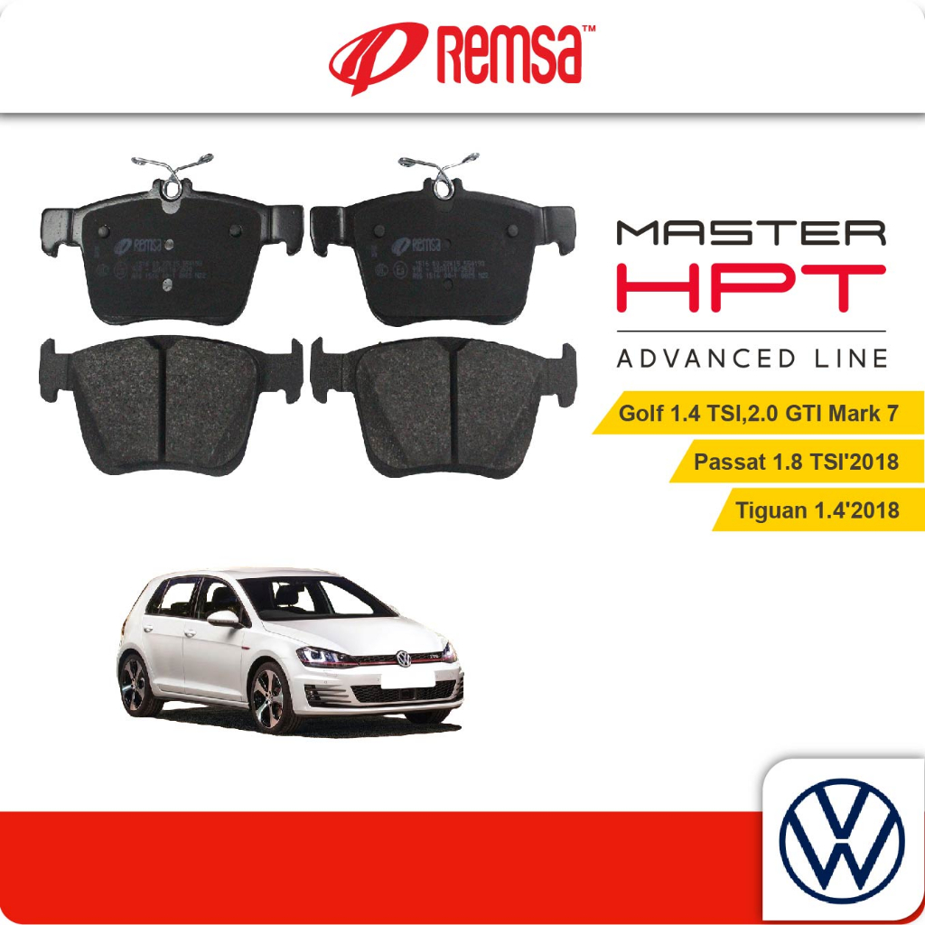 REMSA Rear Brake Pads (1 set) - Compatible with VW Golf 1.4 TSI,2.0 GTI ...