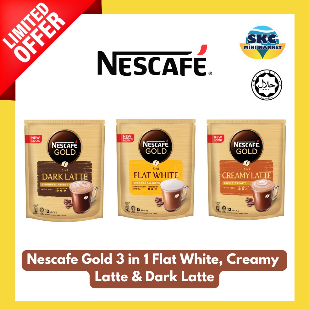 [SKCMM] Nescafe Gold 3 in 1 Coffee Flat White / Creamy Latte / Dark ...