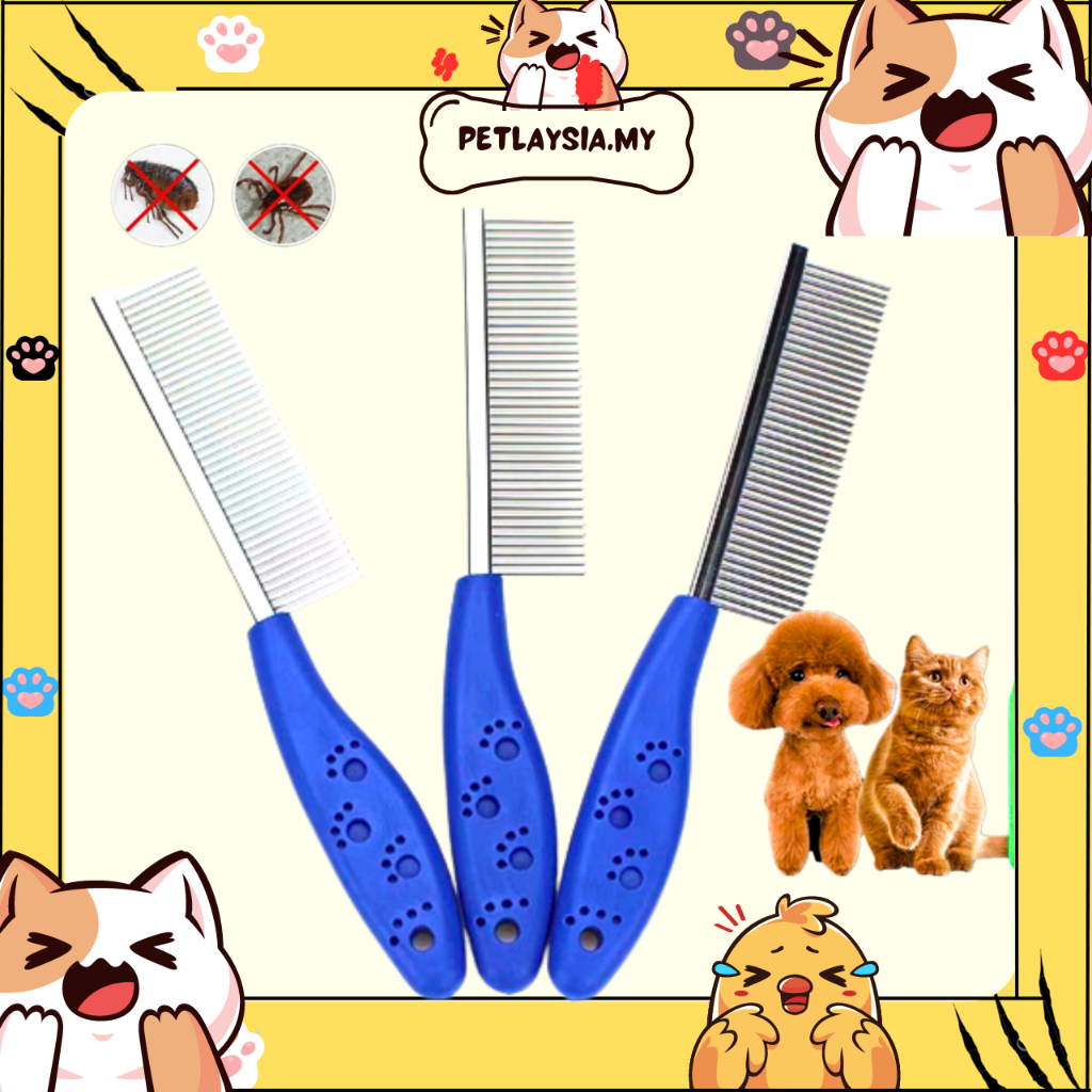 Pet Flea Comb Sikat Kutu Cat Lice Comb Dog Tick Remover Sisir Grooming ...