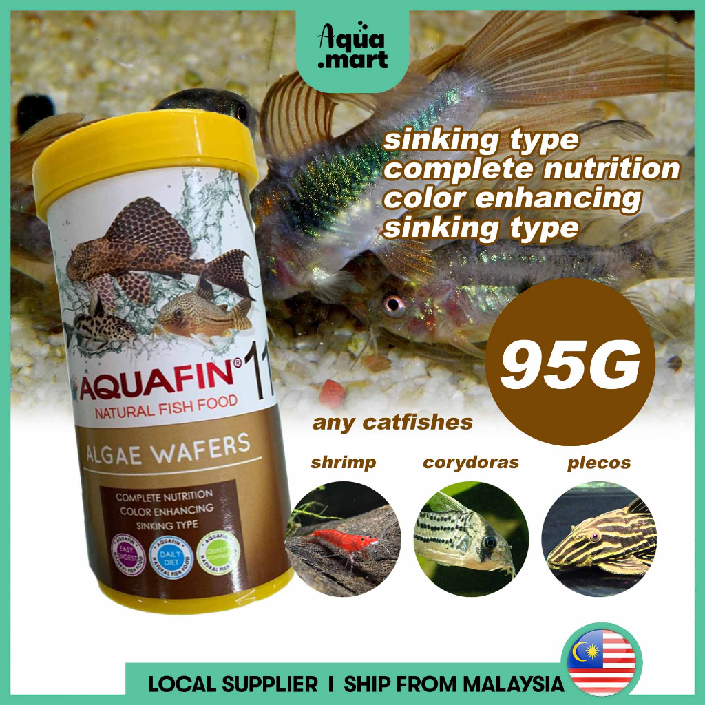 AQUAFIN NATURAL FISH FOOD 11 95G / For Algae Wafers / Aquarium Tank ...