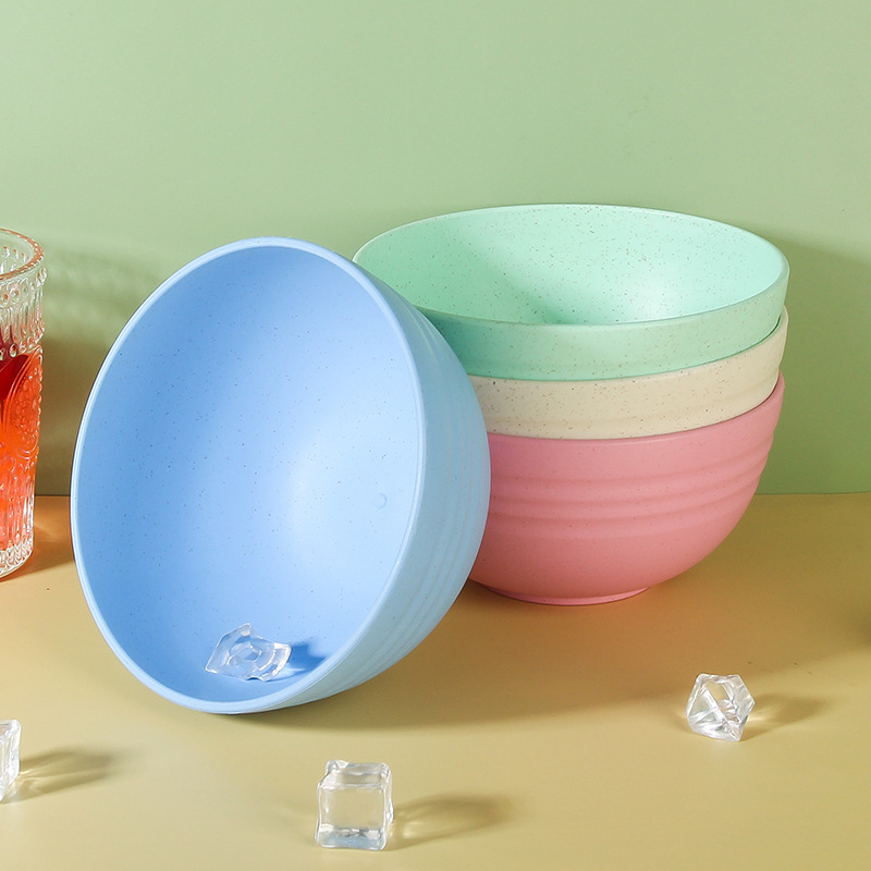 Wheat Straw Bowl Plastic Rice Bowl Nordic Snack Plate Tableware ...