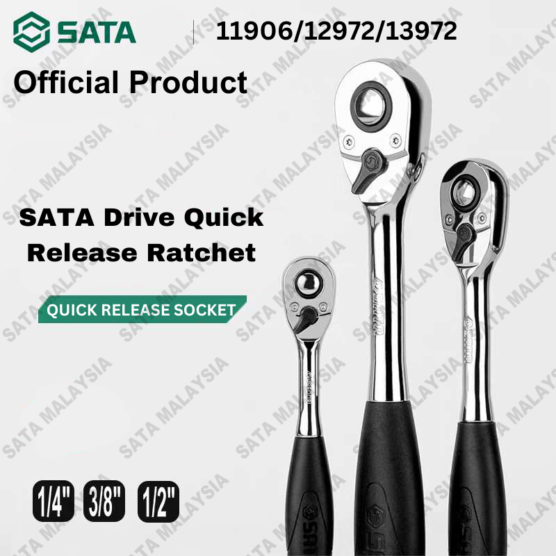 SATA 1/4" 3/8" 1/2" Drive Quick Release Ratchet/Ratchet Pelepasan Cepat ...