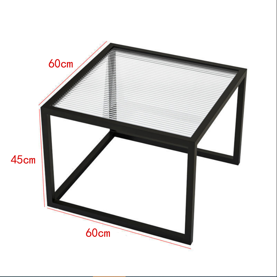 Coffee Table Square Glass Side Table Living Room Glass Sofa Side Table ...