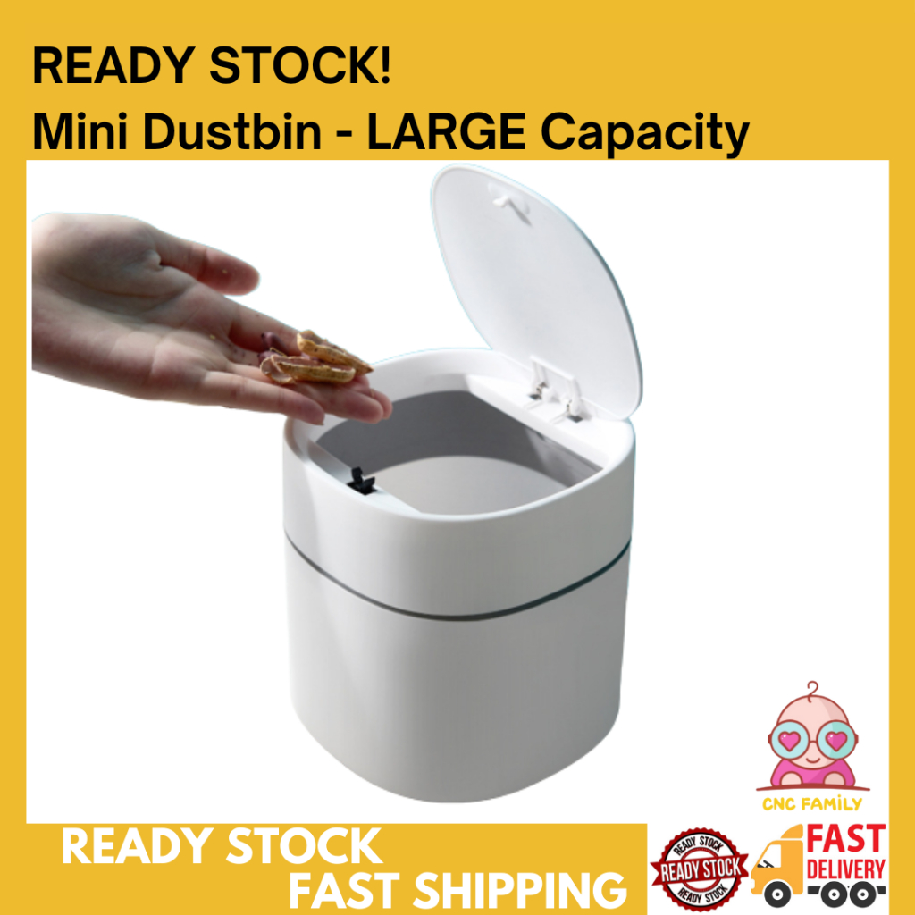 [READY STOCK] Tiny Trash Can, Mini Desktop Dustbin With Push Button Lid ...