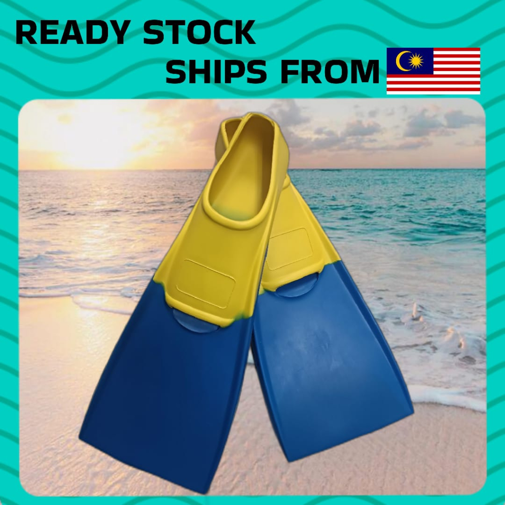 Flippers Long Rubber Swimming Fins Training Snorkeling Fins 🎨RANDOM ...