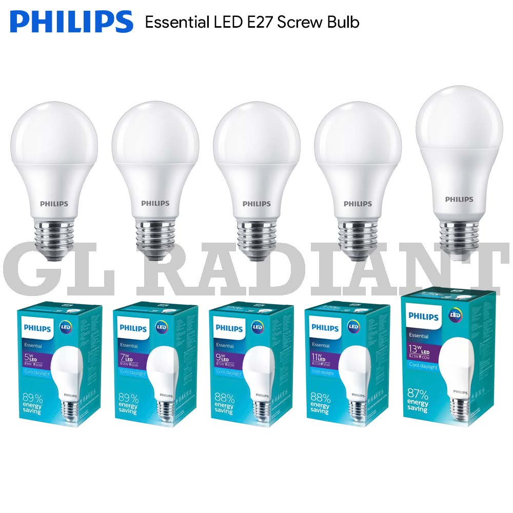 PHILIPS LED E27 ***WITH SIRIM*** 5W/7W/9W/11W/13W E27 ESSENTIAL LED ...