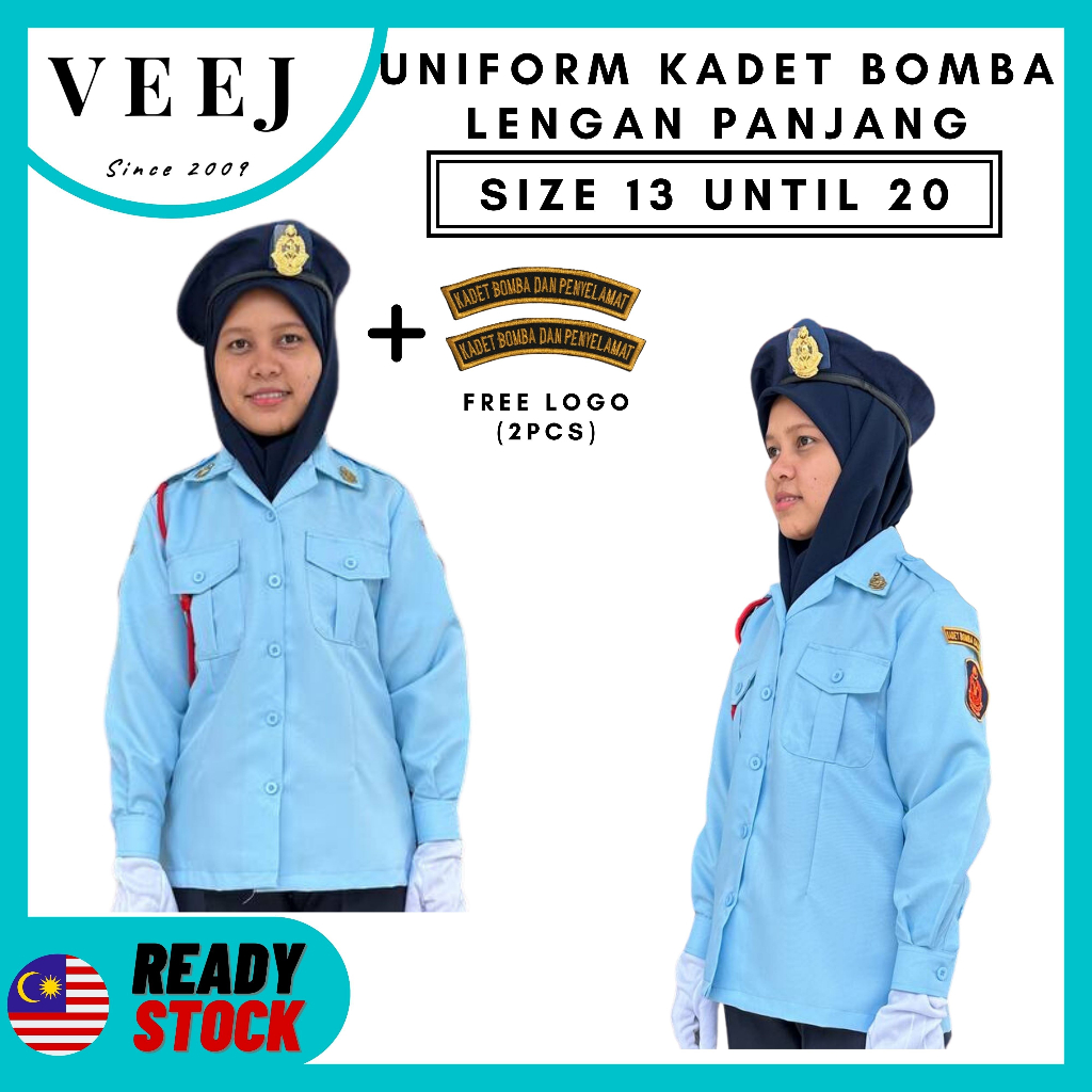 UNIFORM BAJU KADET BOMBA PEREMPUAN LENGAN PANJANG BAJU KADET ...