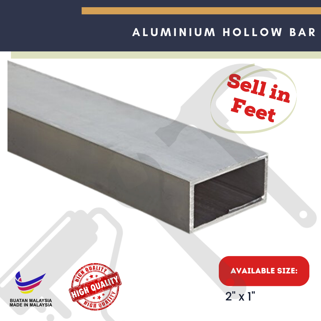 [Sell in FEET] 1" x 2" Aluminium Rectangular Hollow Bar | Aluminium ...