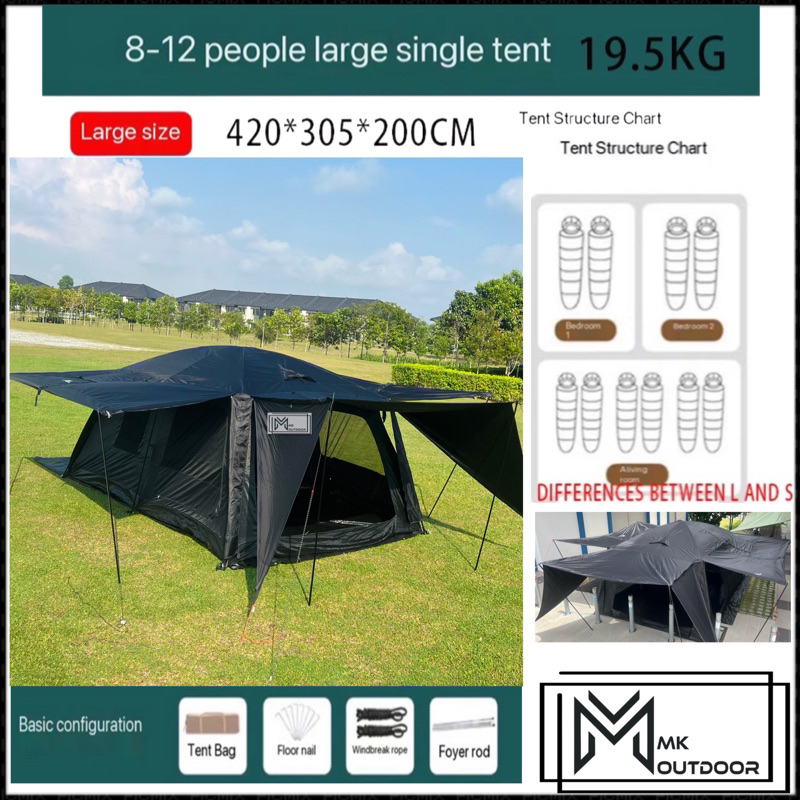 8-12 Pax khemah Unta Baru People Family Big Tent khemah Besar ...