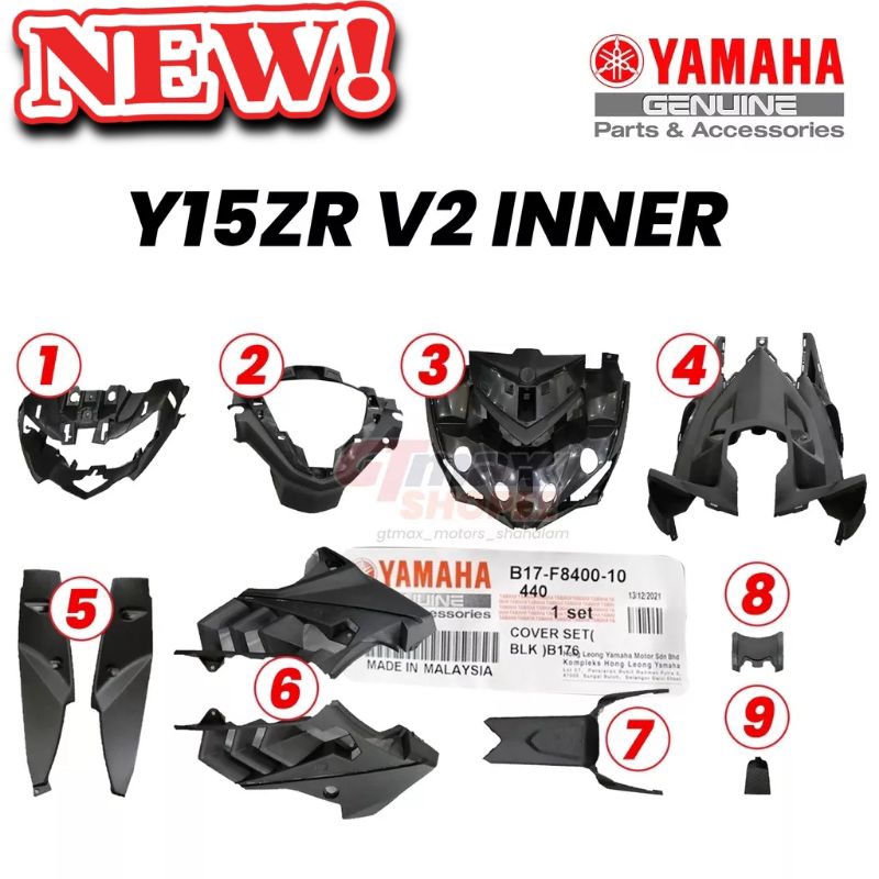 YAMAHA Y15 Y15ZR V2 INNER COVER SET INNER FULL SET [100%ORIGINAL HLY] B17-F8400-00 | Shopee Malaysia