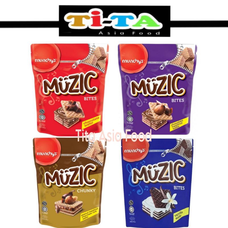 Tita [HALAL] Munchy's Muzic Wafer Cube Bites Chunky Chocolate Wafer 90g ...
