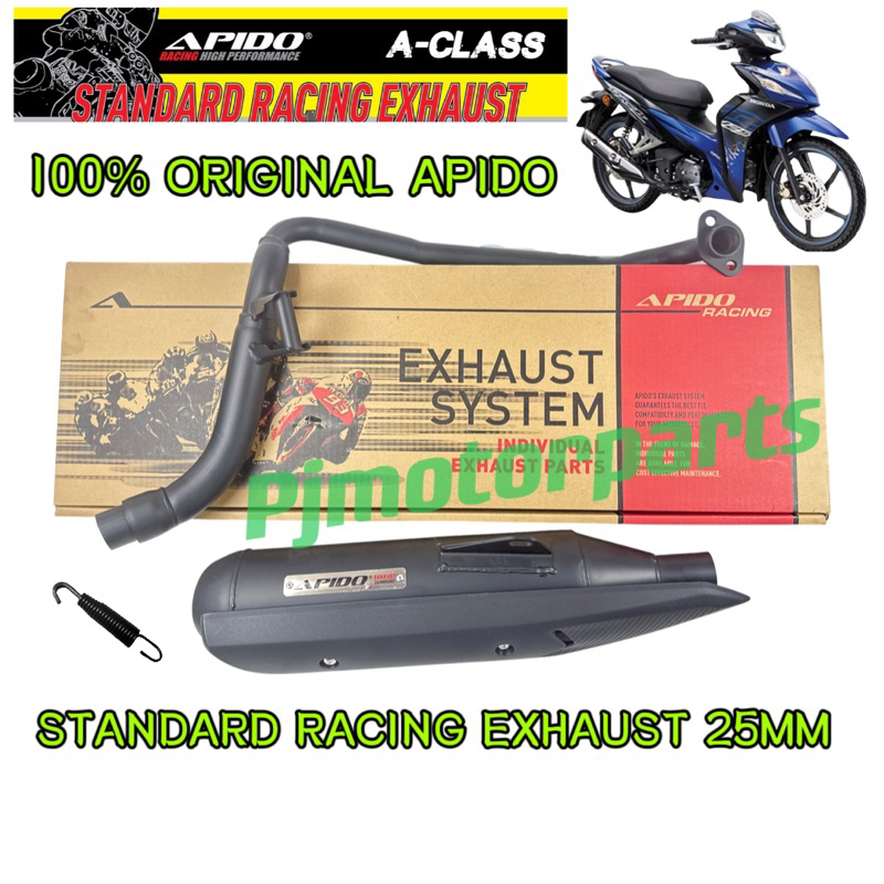 WAVE DASH2 DASH-2 Fi DASH110 V2 Fi (100% ORIGINAL APIDO)25MM STANDARD RACING EXHAUST PIPE EKZOS ...