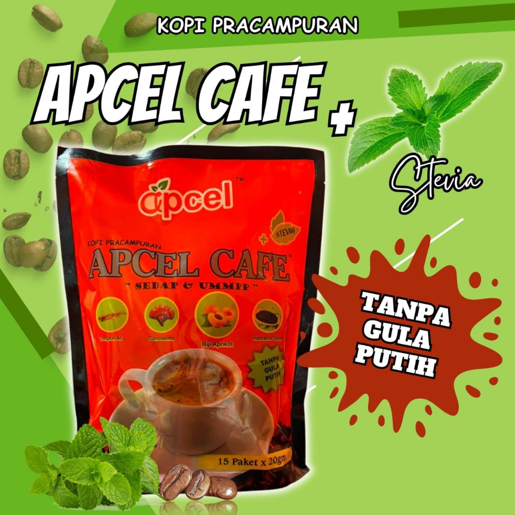 Apcel Cafe Stevia / Kopi Apcel Coffee dengan pemanis stevia (Baru ...