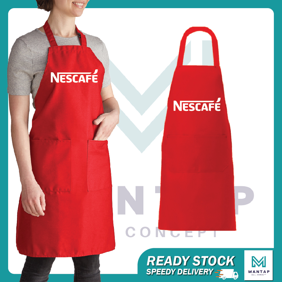Apron Untuk Peniaga Air nescafe minuman drink Apron Printing Cetak ...