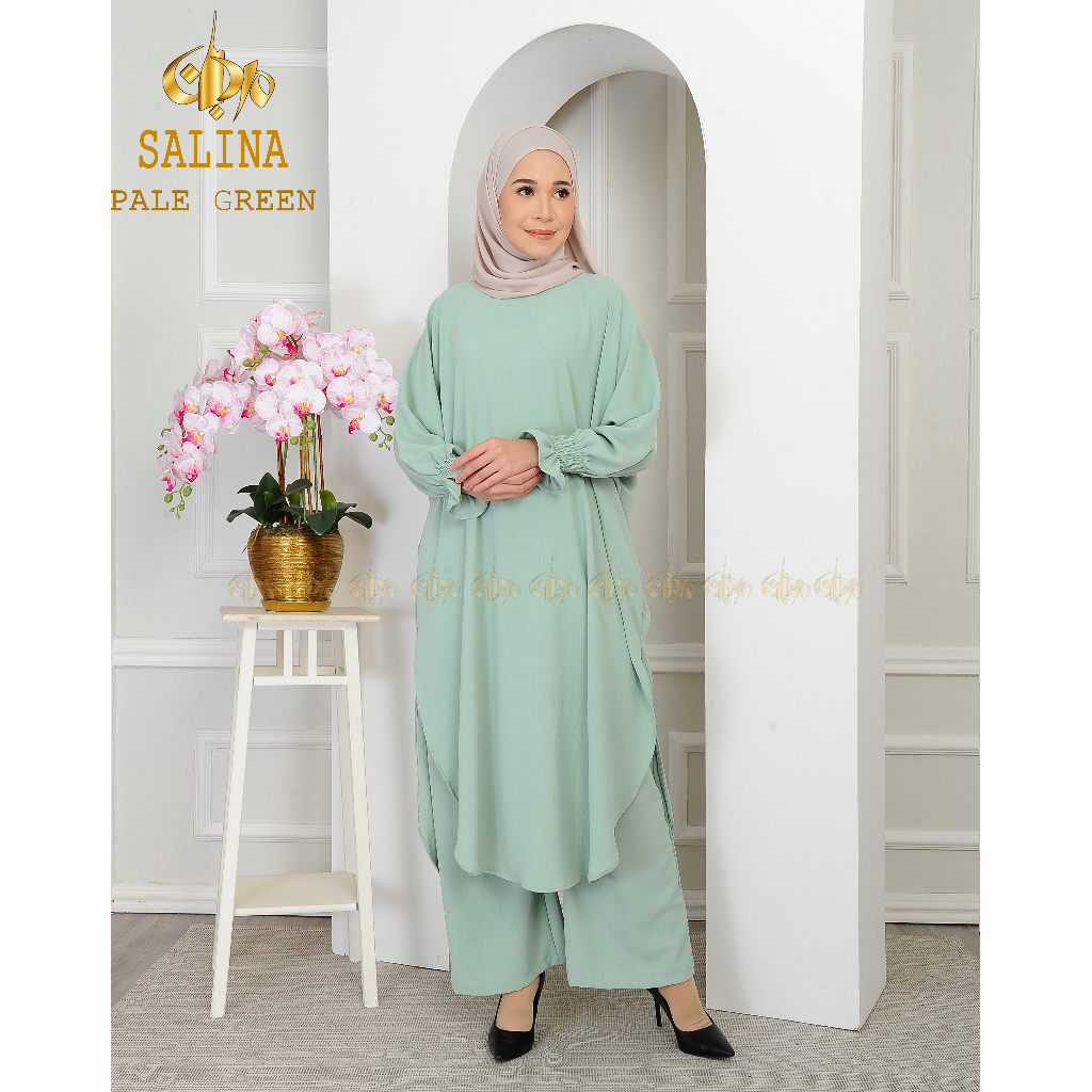 BAJU MUSLIMAH ONE SET SALINA IRONLESS BY MARJAN MC143 | Shopee Malaysia