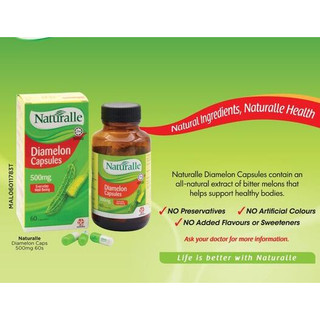 NATURALLE DIAMELON 500MG 60s Bitter Gourd Extract Peria Katak Diabetes ...