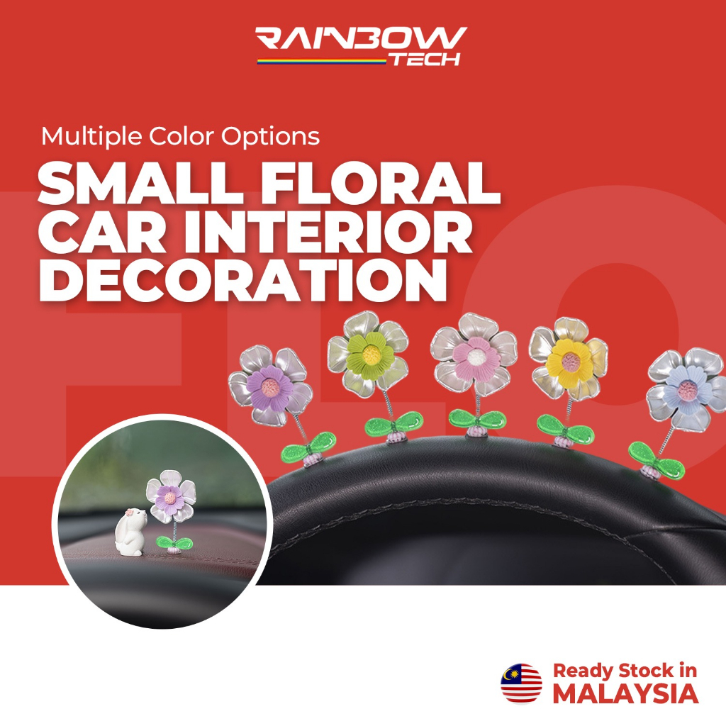 RBTECH Car Decoration Charming Flower Car Dashboard Shell Flower Design ...
